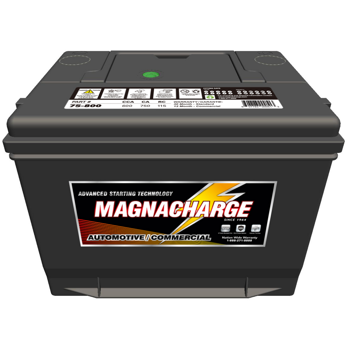 Magnacharge 75-800 12V Car Battery | Group 75 – Voltloop Canada