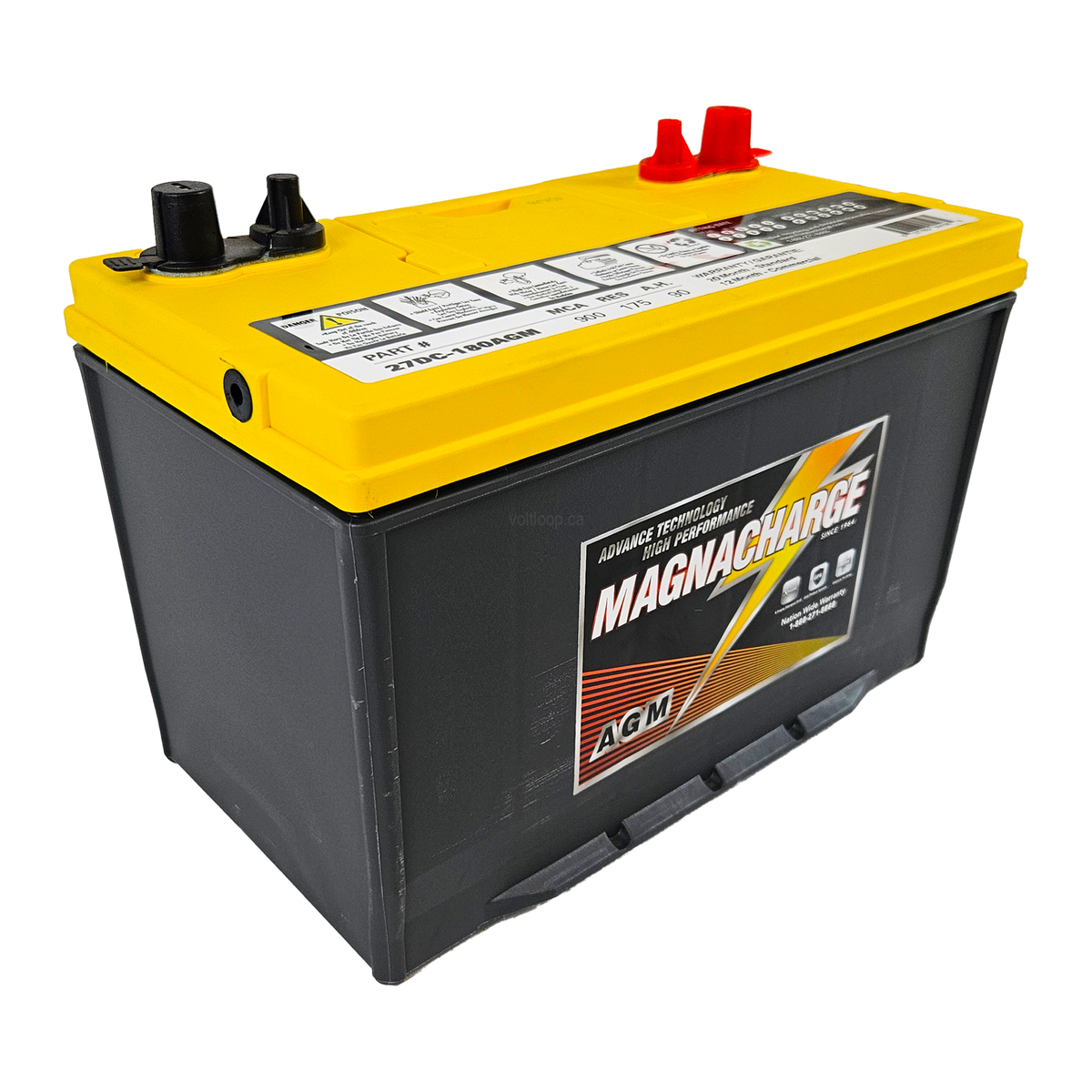 Magnacharge 27DC-180AGM 12V Dual Purpose AGM Battery – Voltloop Canada