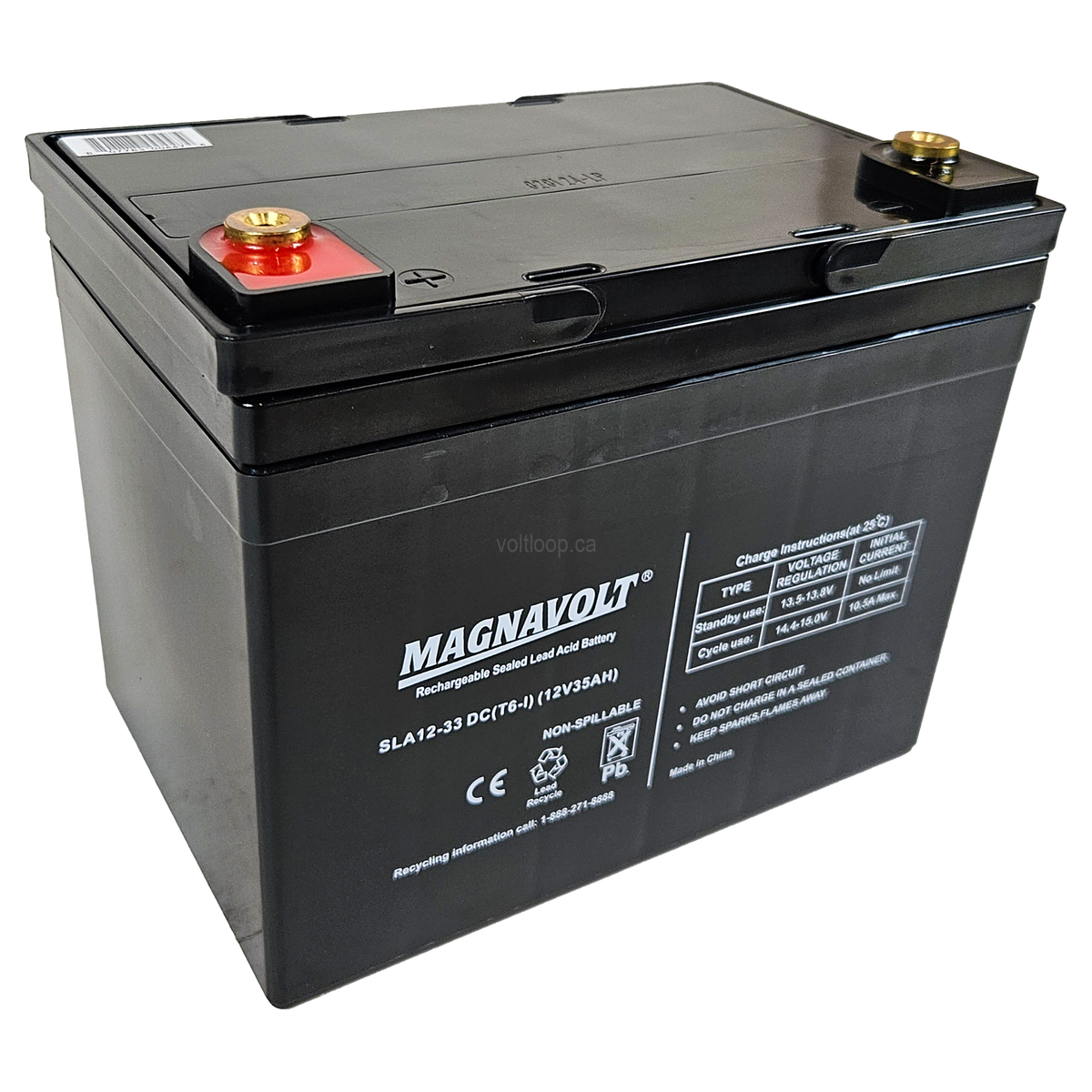 Magnavolt SLA12-33 12V 35Ah Sealed Lead Acid AGM Battery – Voltloop ...