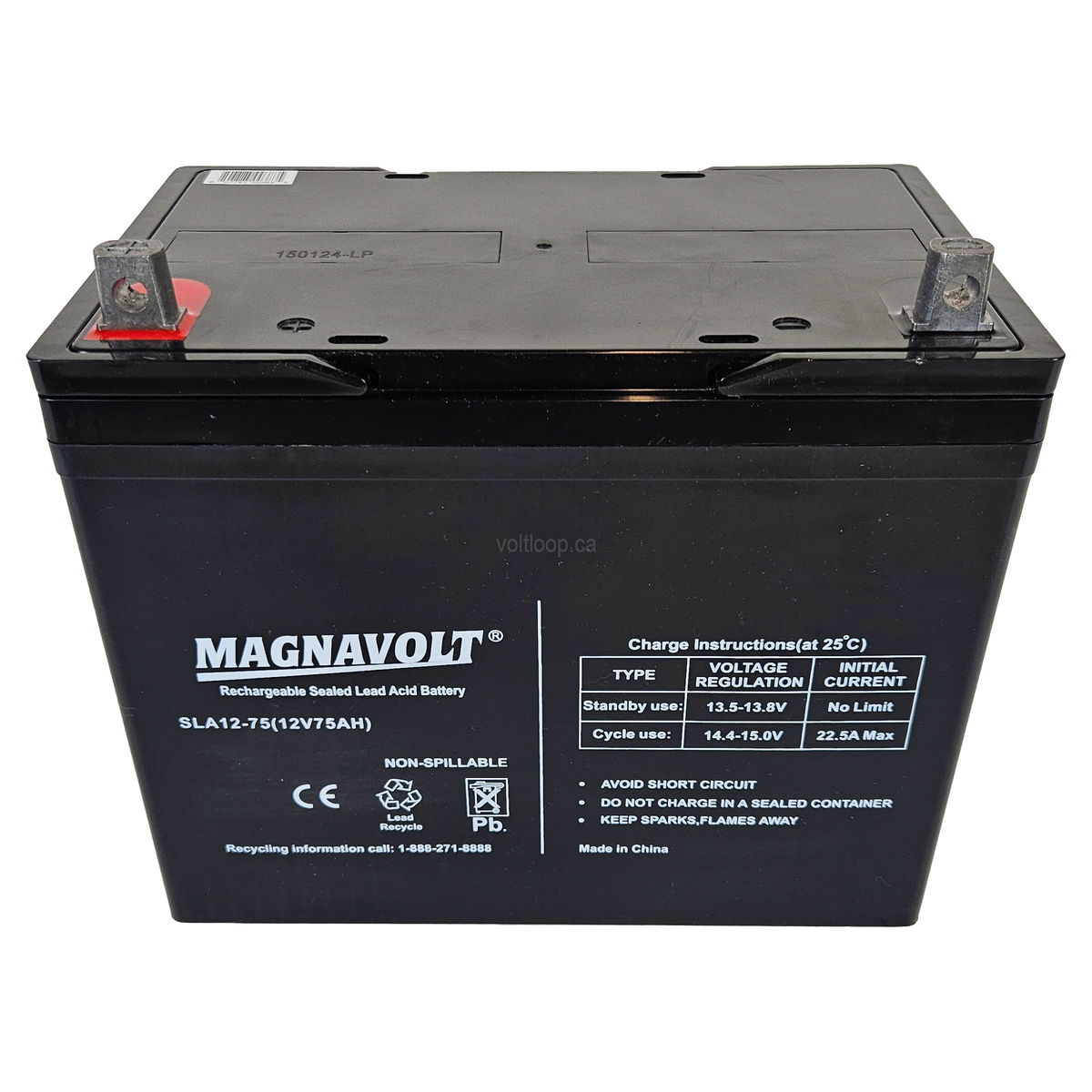 Magnavolt SLA12-75 12V 75Ah Sealed Lead Acid SLA Battery – Voltloop ...