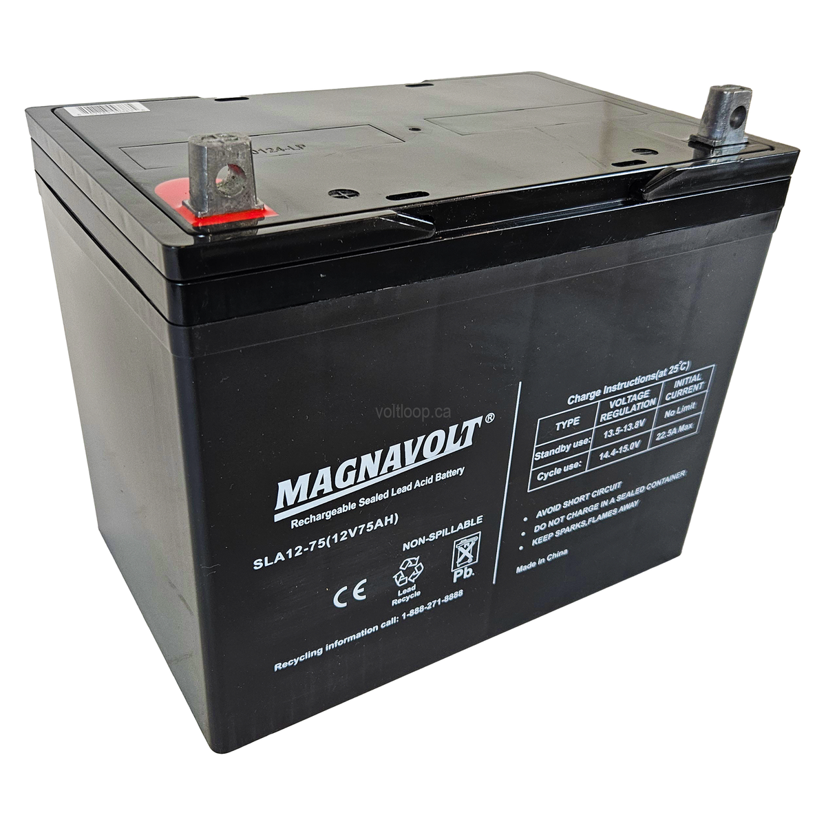 Magnavolt SLA12-75 12V 75Ah Sealed Lead Acid SLA Battery – Voltloop ...