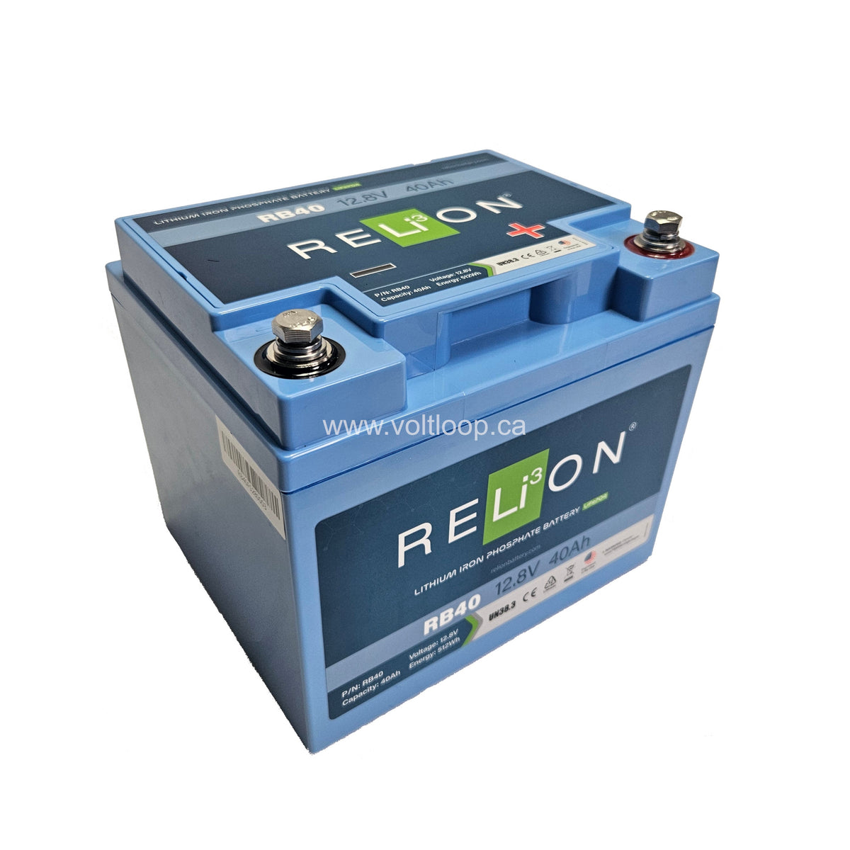 Relion RB40 12V LiFePO4 Lithium 40Ah Deep Cycle Battery – Voltloop ...