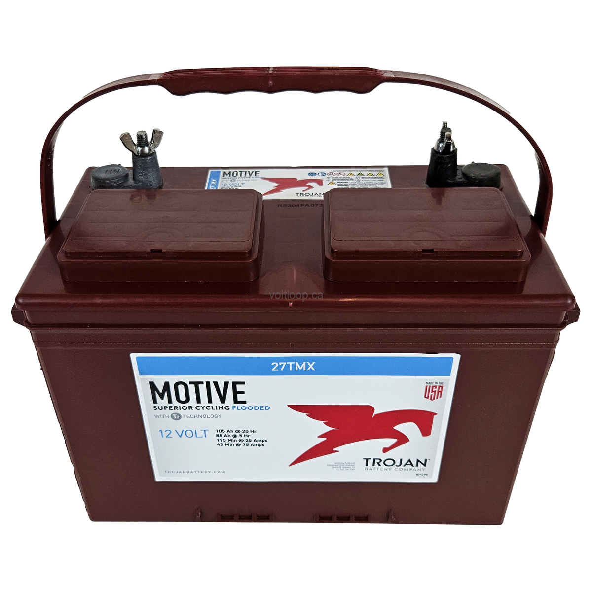 Trojan 27TMX 12V Deep Cycle Flooded Battery | Group 27 – Voltloop Canada