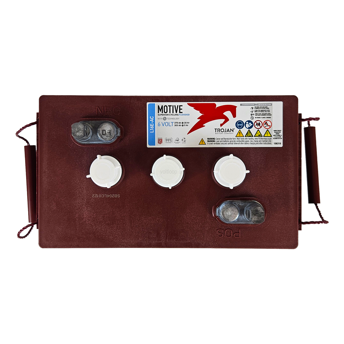 Trojan L16E-AC 6V Deep Cycle Flooded Battery | Group 903 – Voltloop Canada