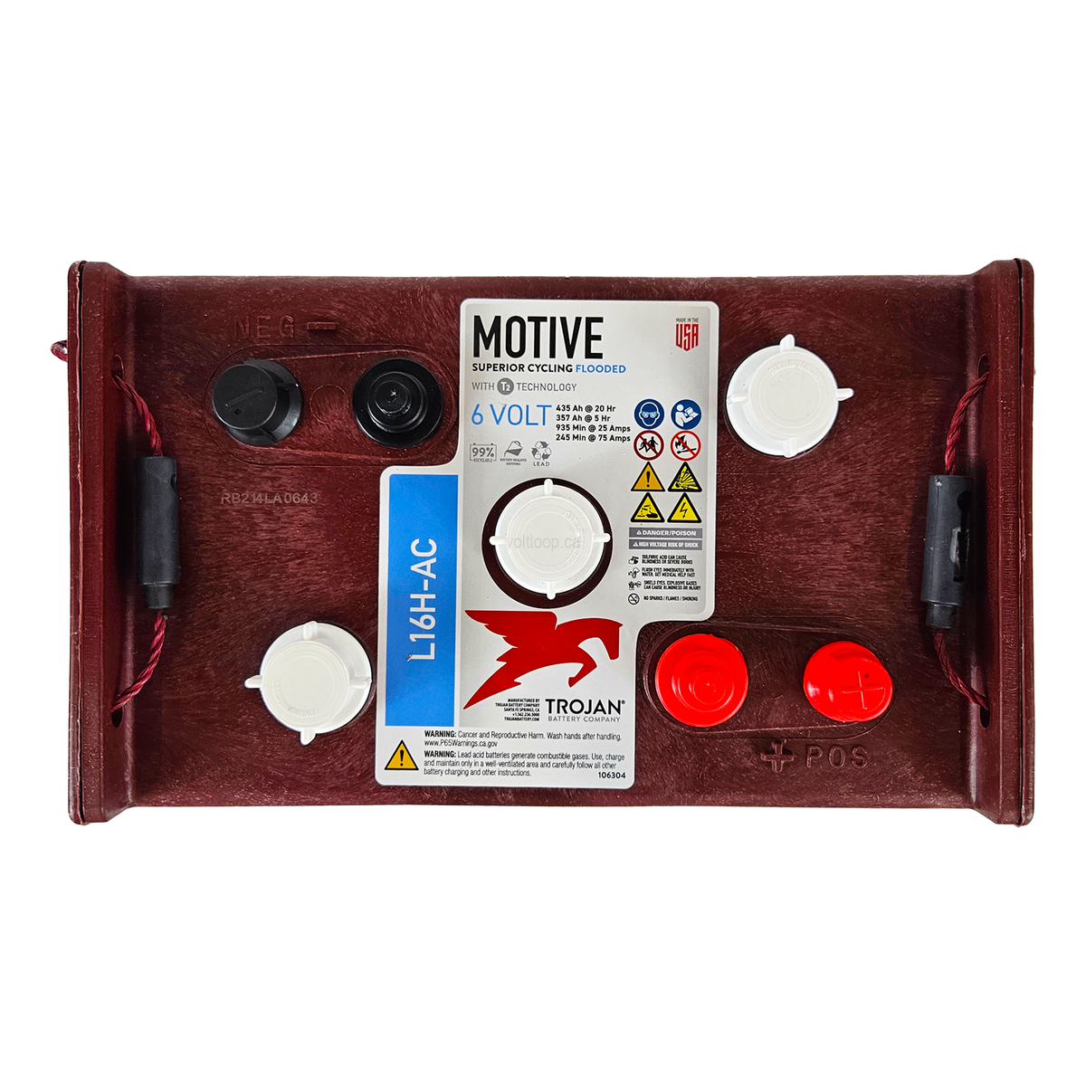 Trojan L16H-AC 6V Deep Cycle Flooded Battery | Group 903 – Voltloop ...