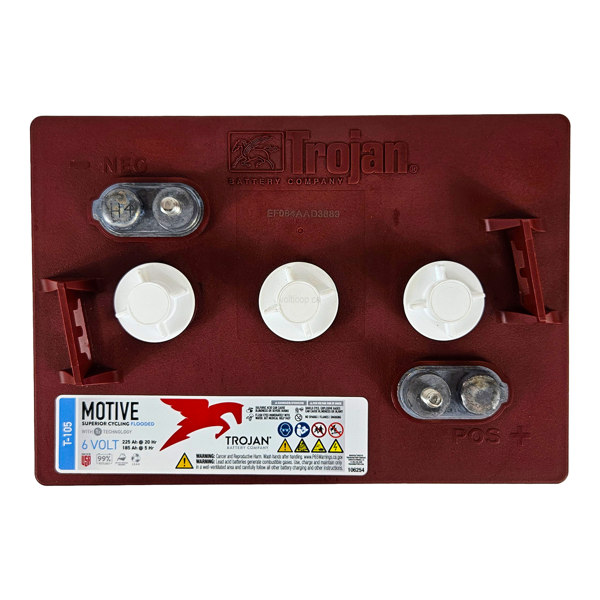 Trojan T-105 6 Volt Deep Cycle Flooded Battery – Voltloop Battery Store