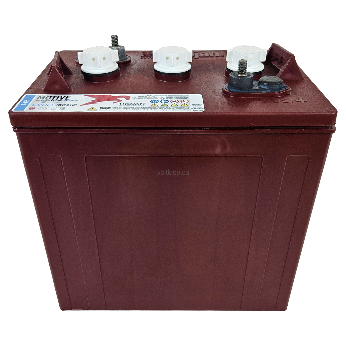 Trojan T-125 6V Deep Cycle Flooded Battery | Group GC2 – Voltloop ...