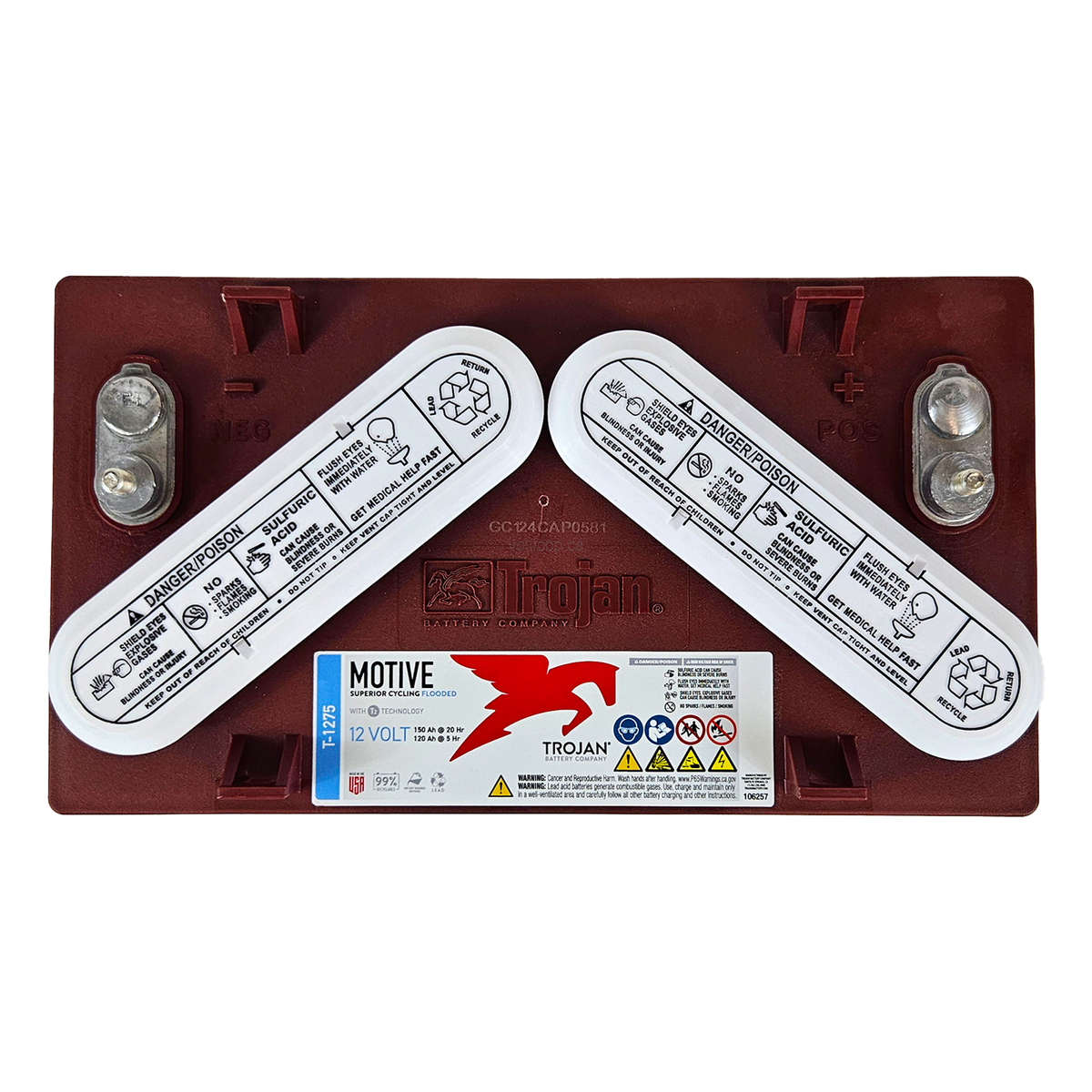 Trojan T-1275 12V Deep Cycle Flooded Group GC12 Battery – Voltloop ...