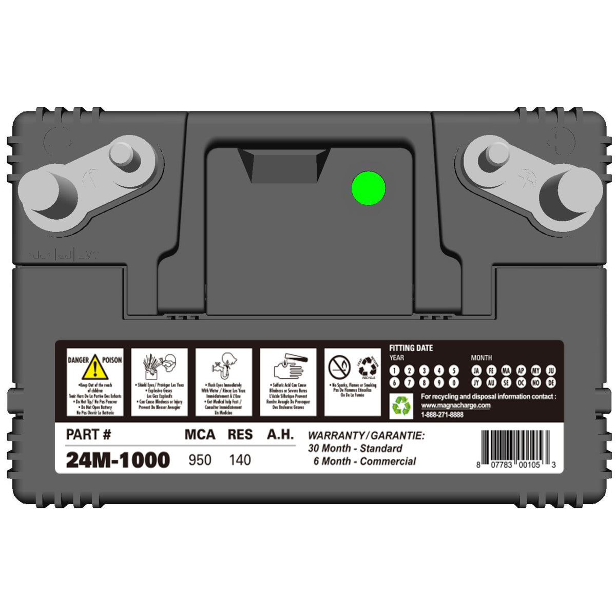 Magnacharge 24M-1000 12V Dual Purpose Marine Battery – Voltloop Canada
