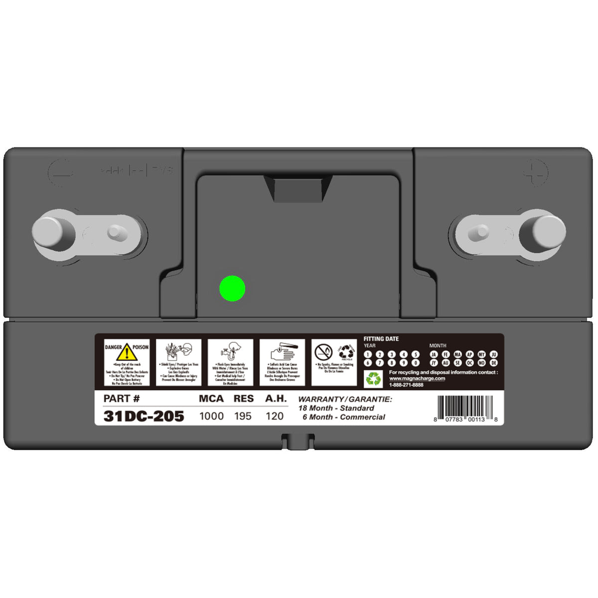 Magnacharge 31DC-205 12V Dual Purpose Group 31 Battery – Voltloop Canada