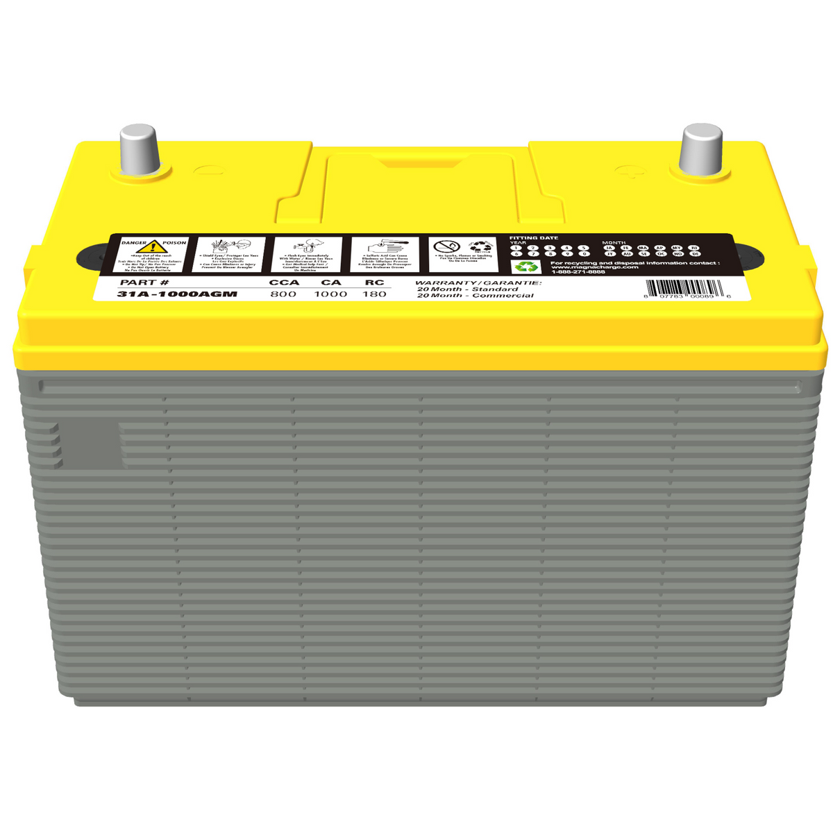 Magnacharge 31A-1000AGM 12V AGM Car Battery | Group 31A – Voltloop ...