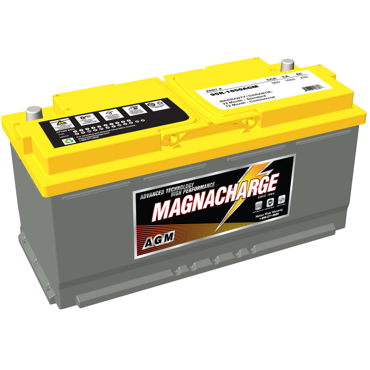 Magnacharge 95R-1050AGM 12V AGM Car Battery | Group 95R – Voltloop Canada