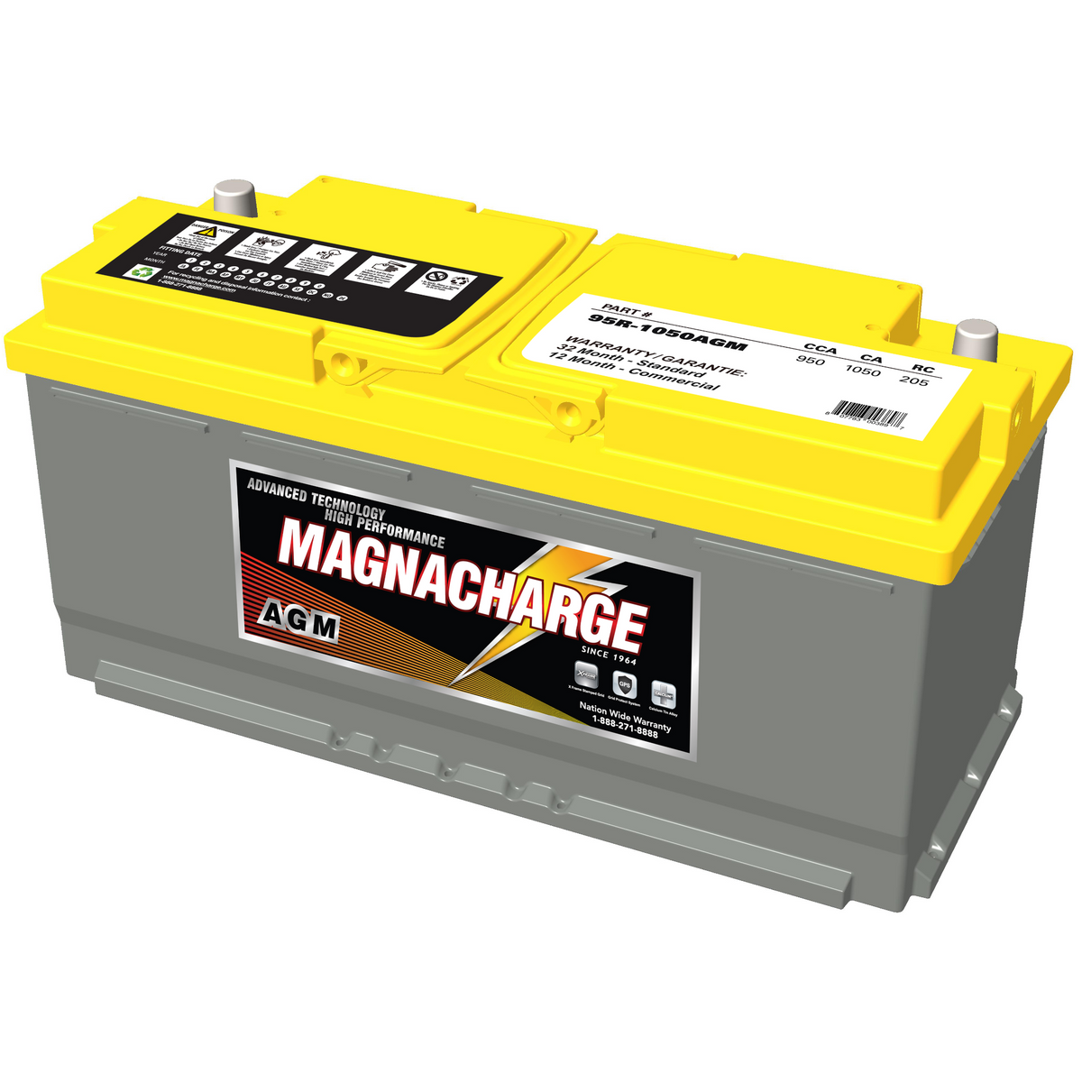 Magnacharge 95R-1050AGM 12V AGM Car Battery | Group 95R – Voltloop Canada