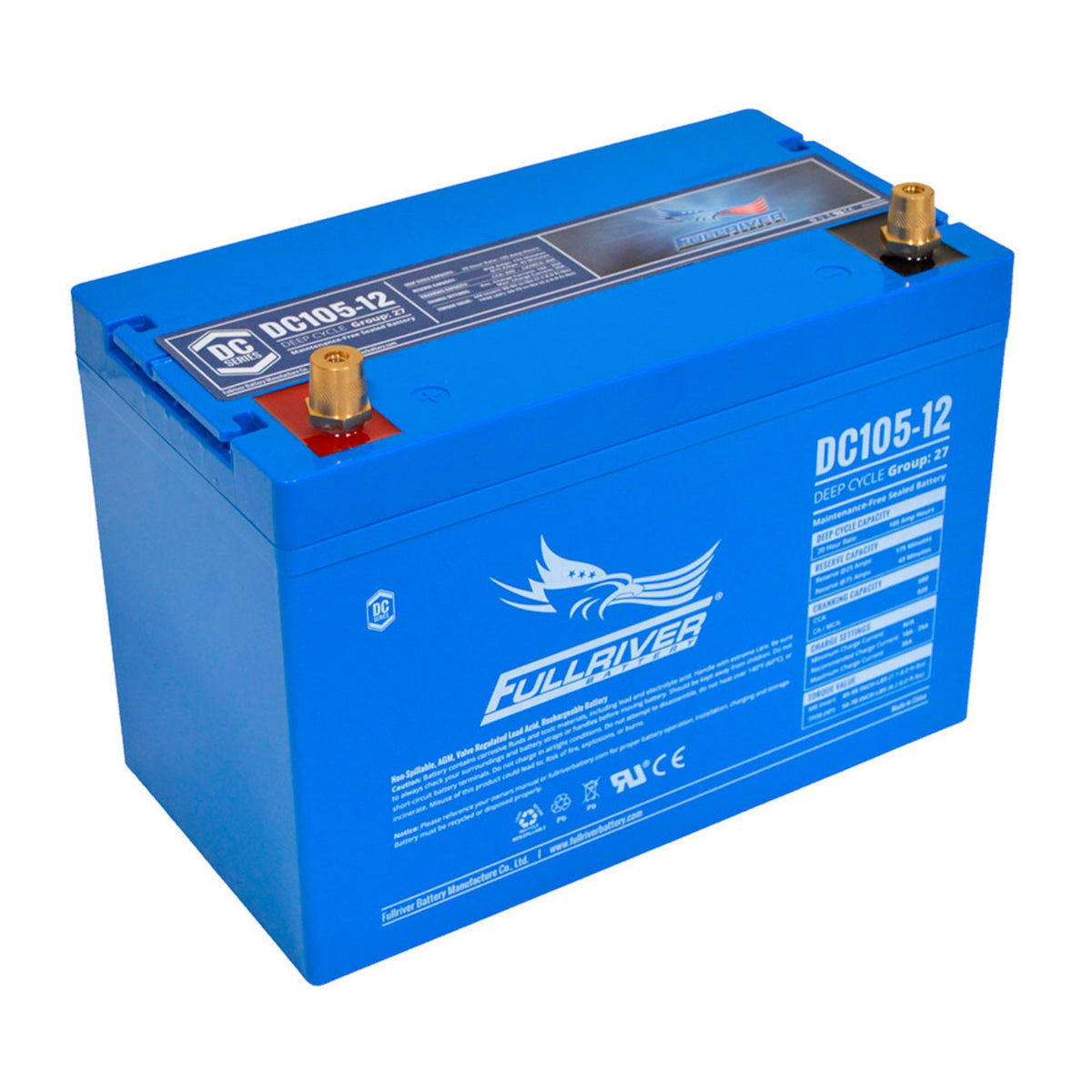 Fullriver DC105-12 12V Deep Cycle AGM Group 27 Battery – Voltloop Battery Store