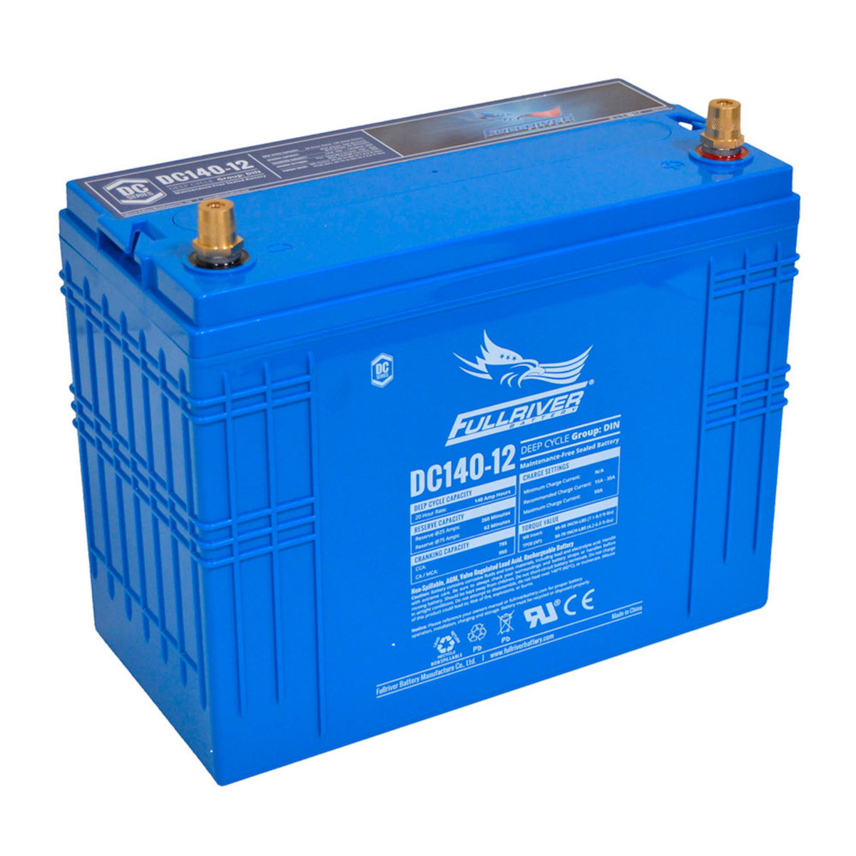 Fullriver DC140-12 12V Deep Cycle AGM Group DIN Battery – Voltloop ...