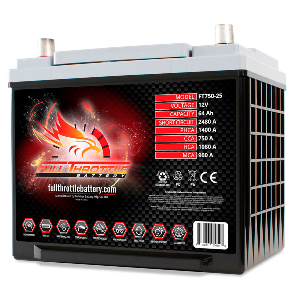 Full Throttle FT750-25 12V AGM Group 25 Battery – Voltloop Battery Store