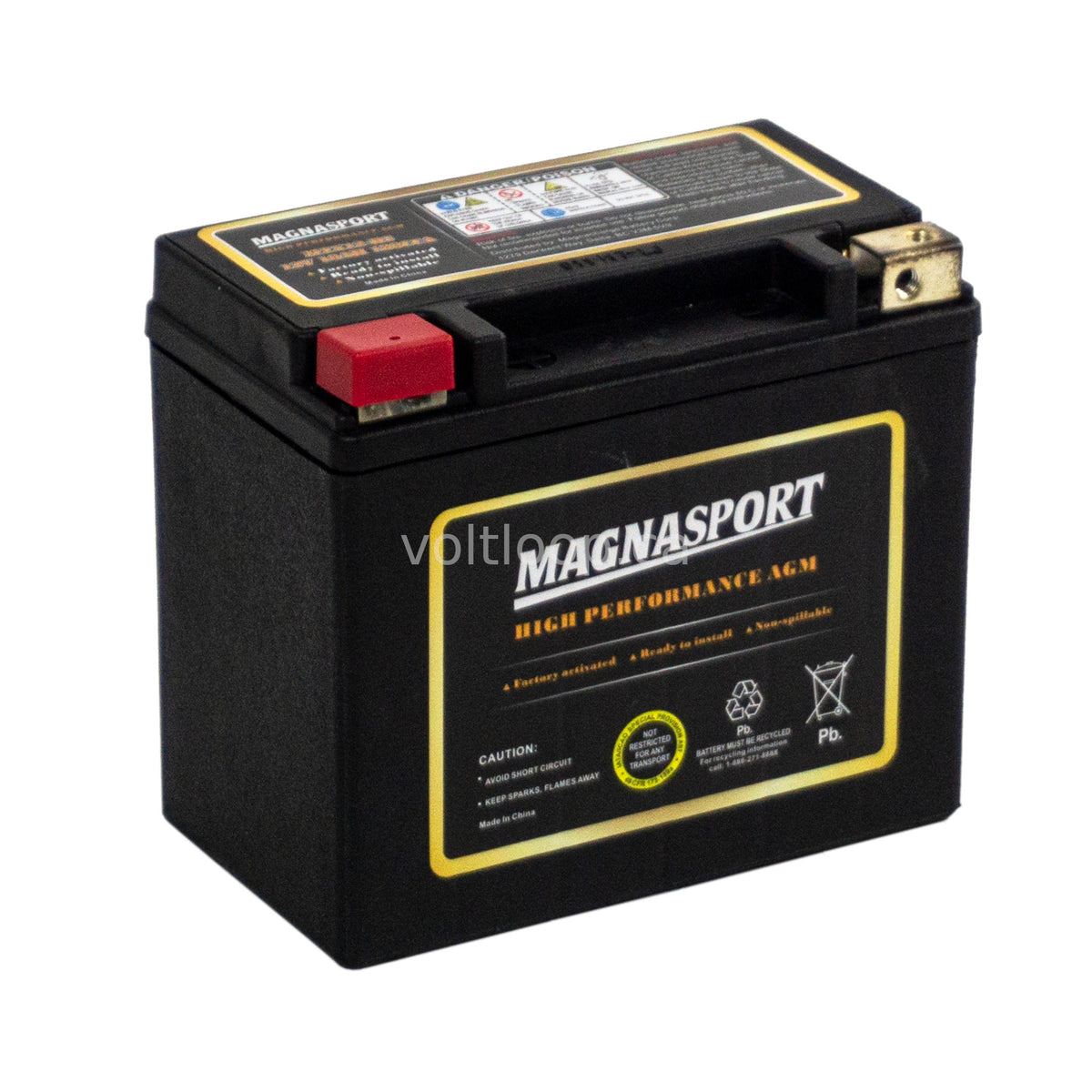 Magnasport MTX12-BS 12V Factory Activated AGM Battery – Voltloop ...