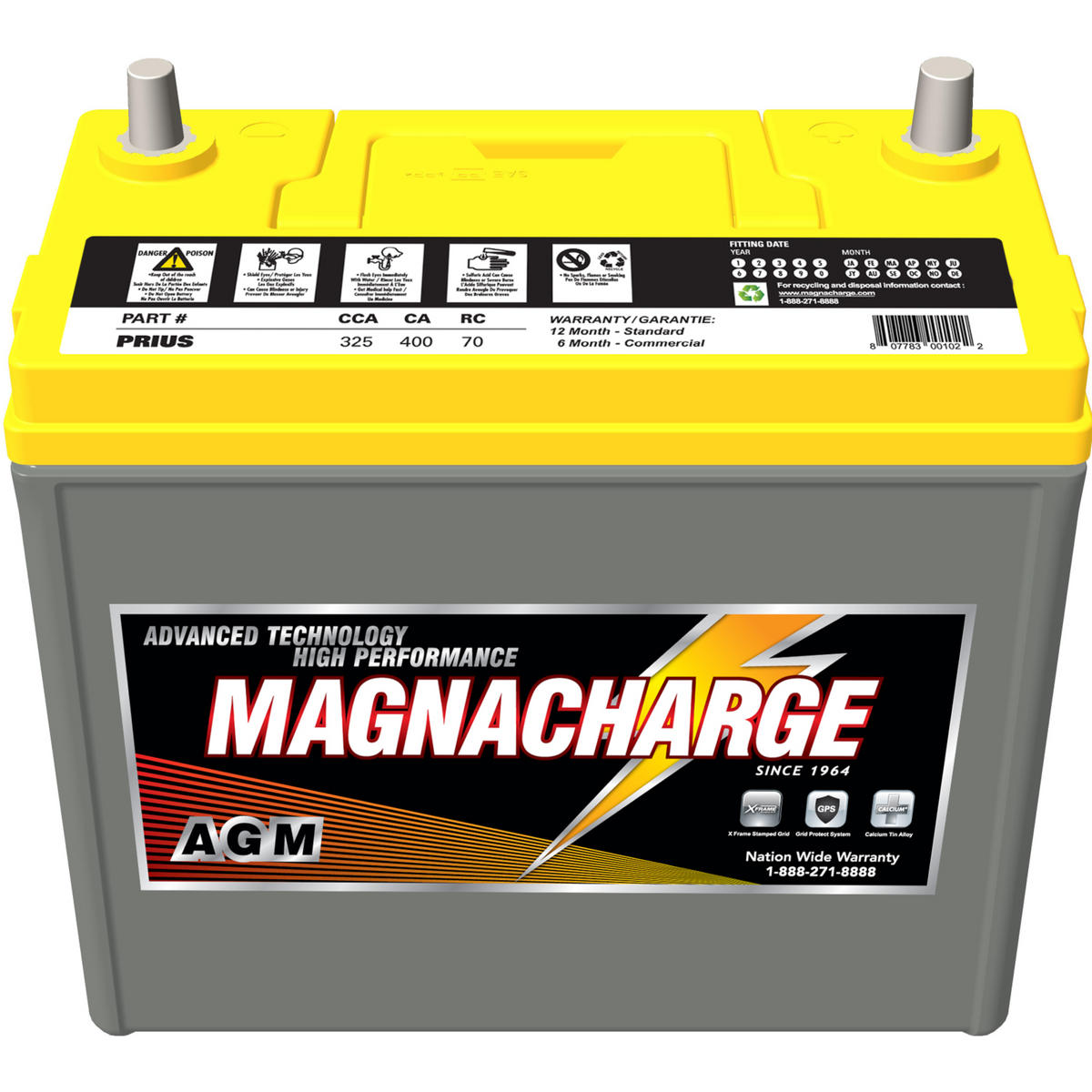 Magnacharge PRIUS 12V AGM Car Battery | 400 CCA – Voltloop Canada