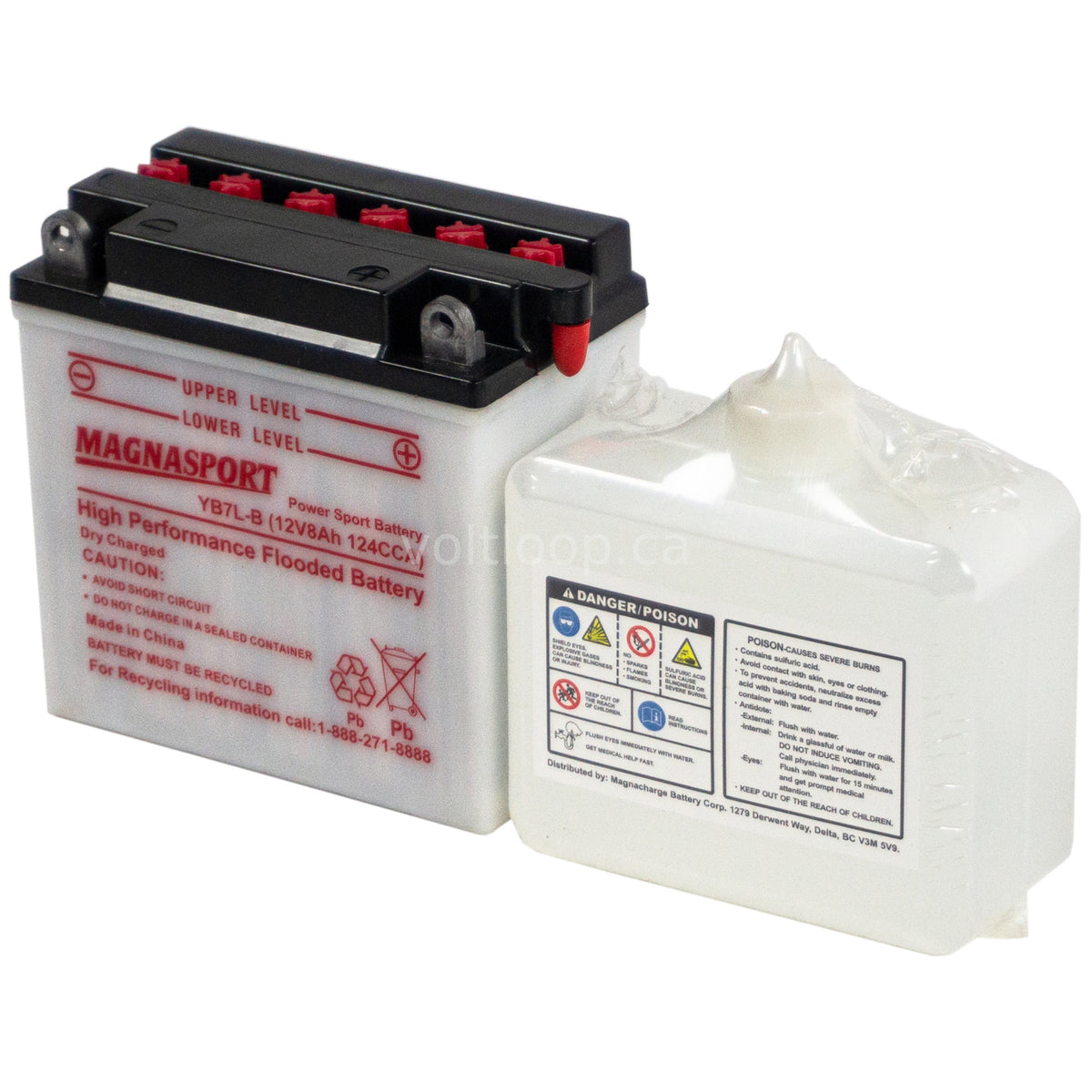 Magnasport YB7L-B 12V Premium Flooded Battery | 124 CCA – Voltloop Canada