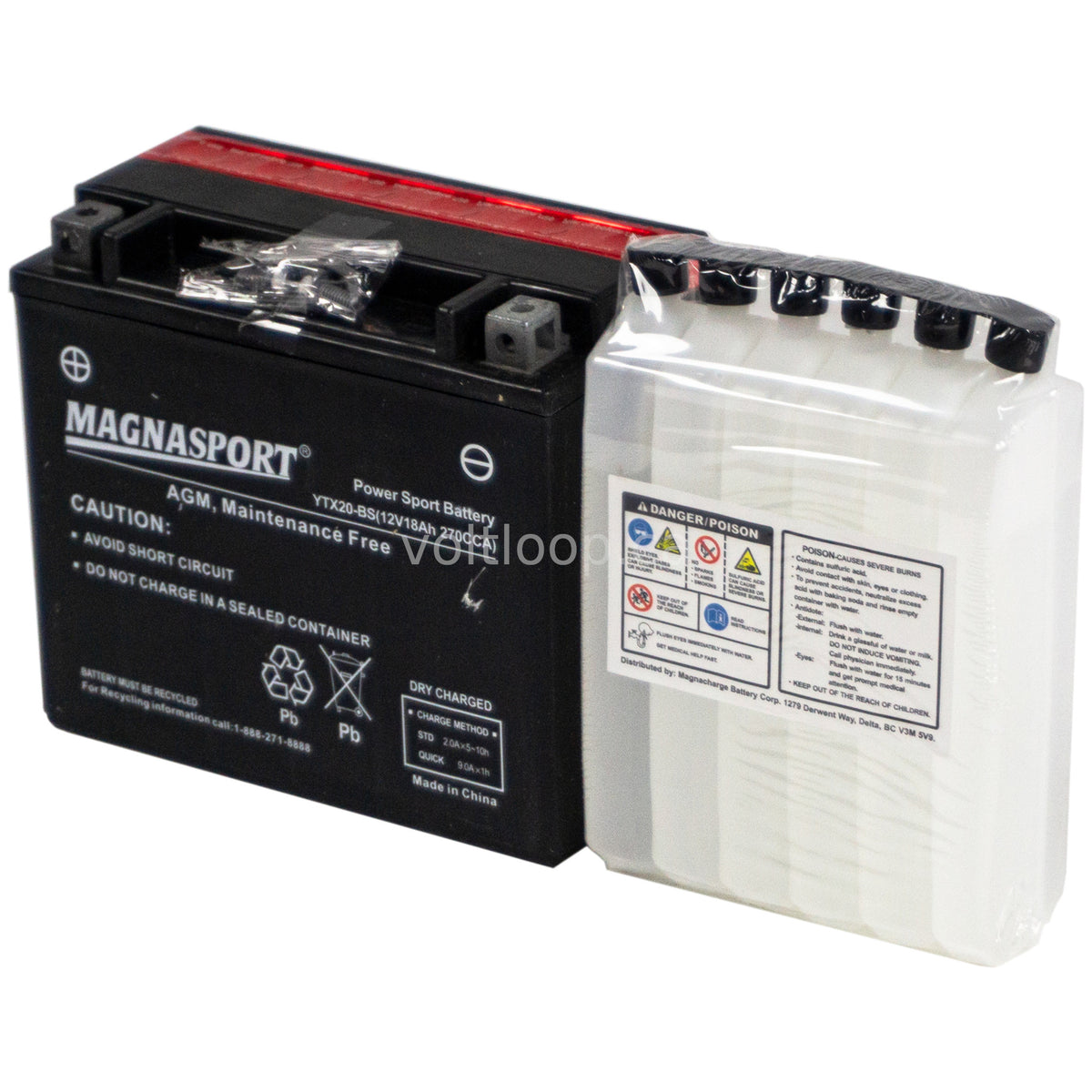 Magnasport YTX20-BS 12V Advanced AGM Battery | 270 CCA – Voltloop ...