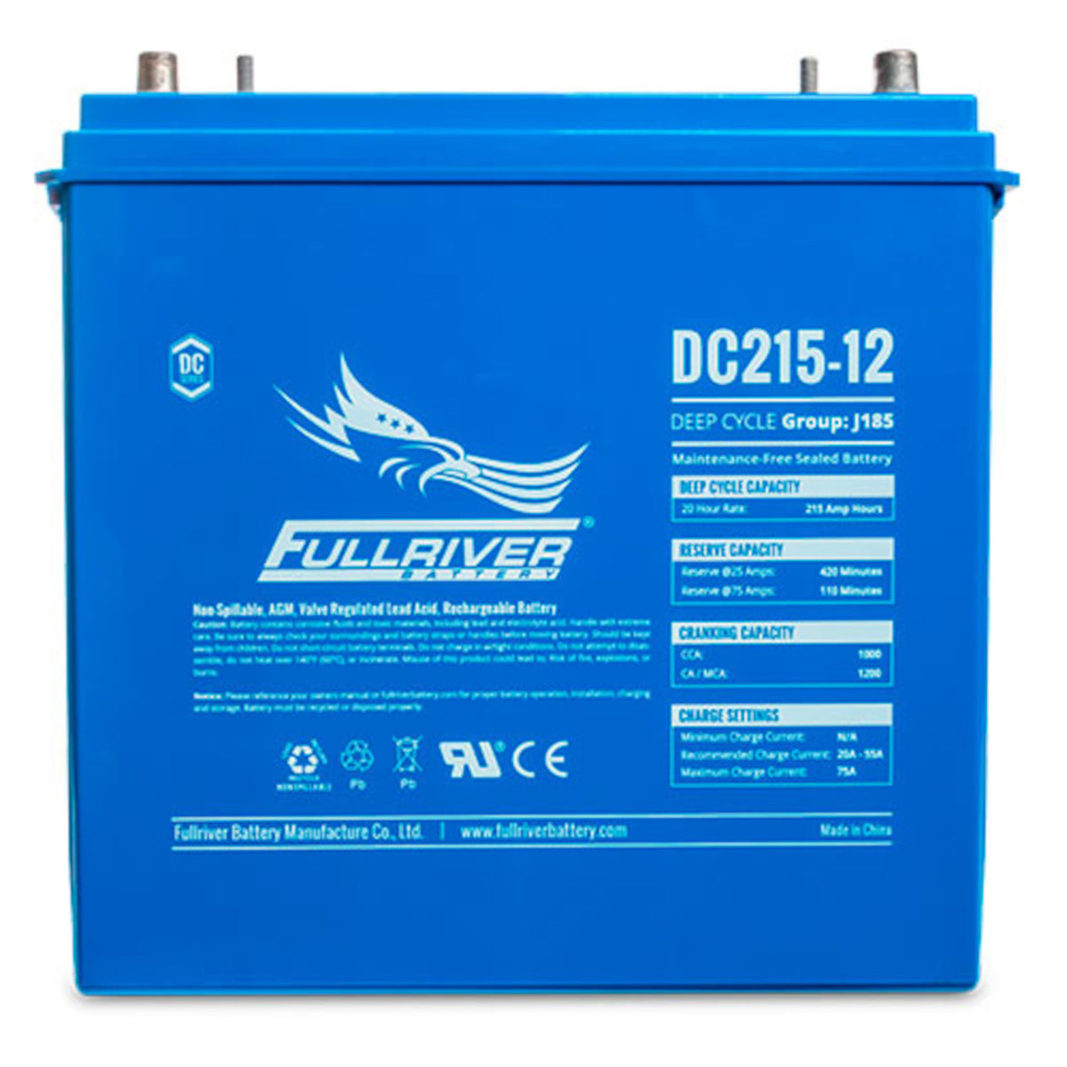 Fullriver DC215-12 12V Deep Cycle AGM Group J185 Battery – Voltloop ...